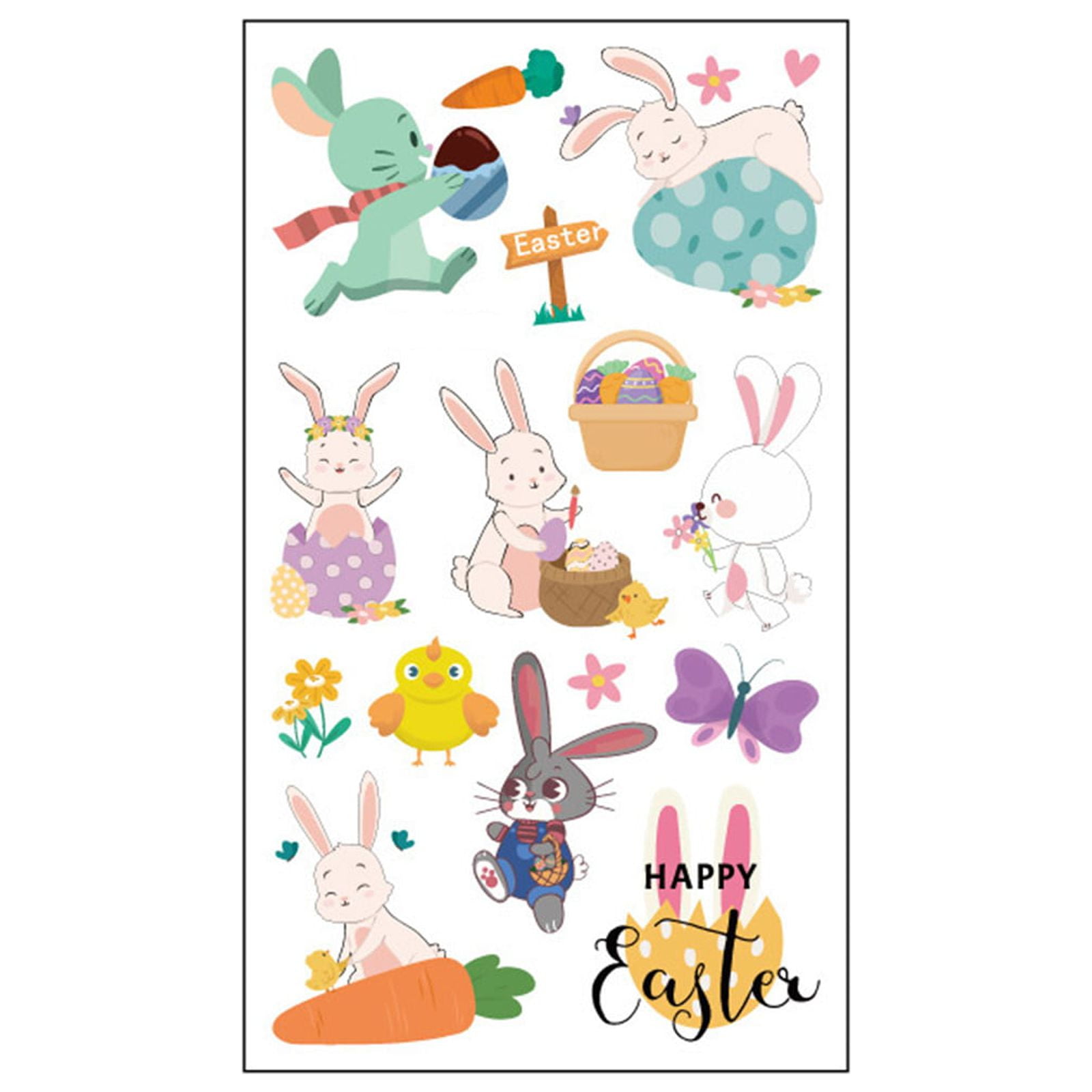 Stickers 1 Sheet Easter Sticker Body Temporary Art Painting Easter Eggs ...