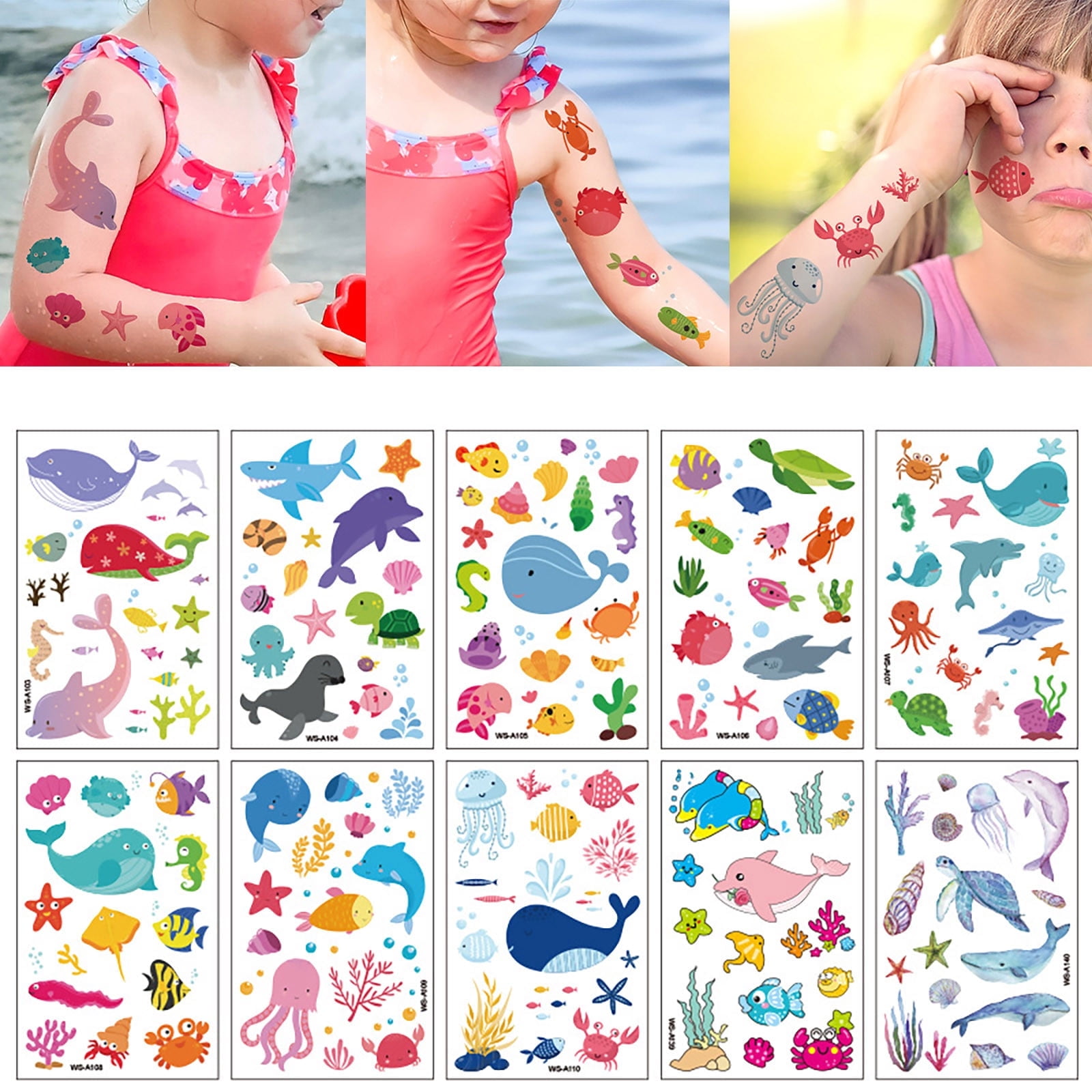 Stickers 10pcs Sweat kiids Cartoon Little Dolphin Party One Time ...