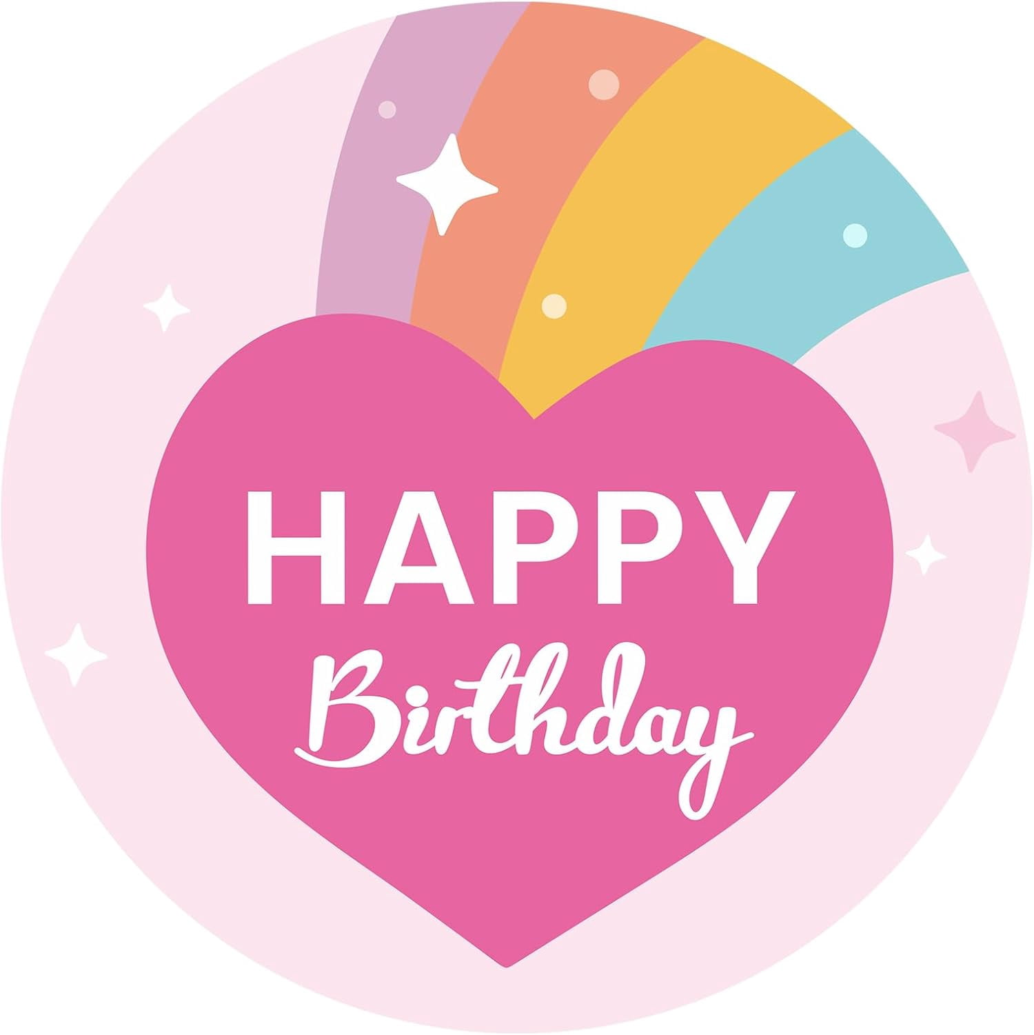 Stickers 120 count 2 Inch Rainbow Birthday Stickers Round Personalized ...