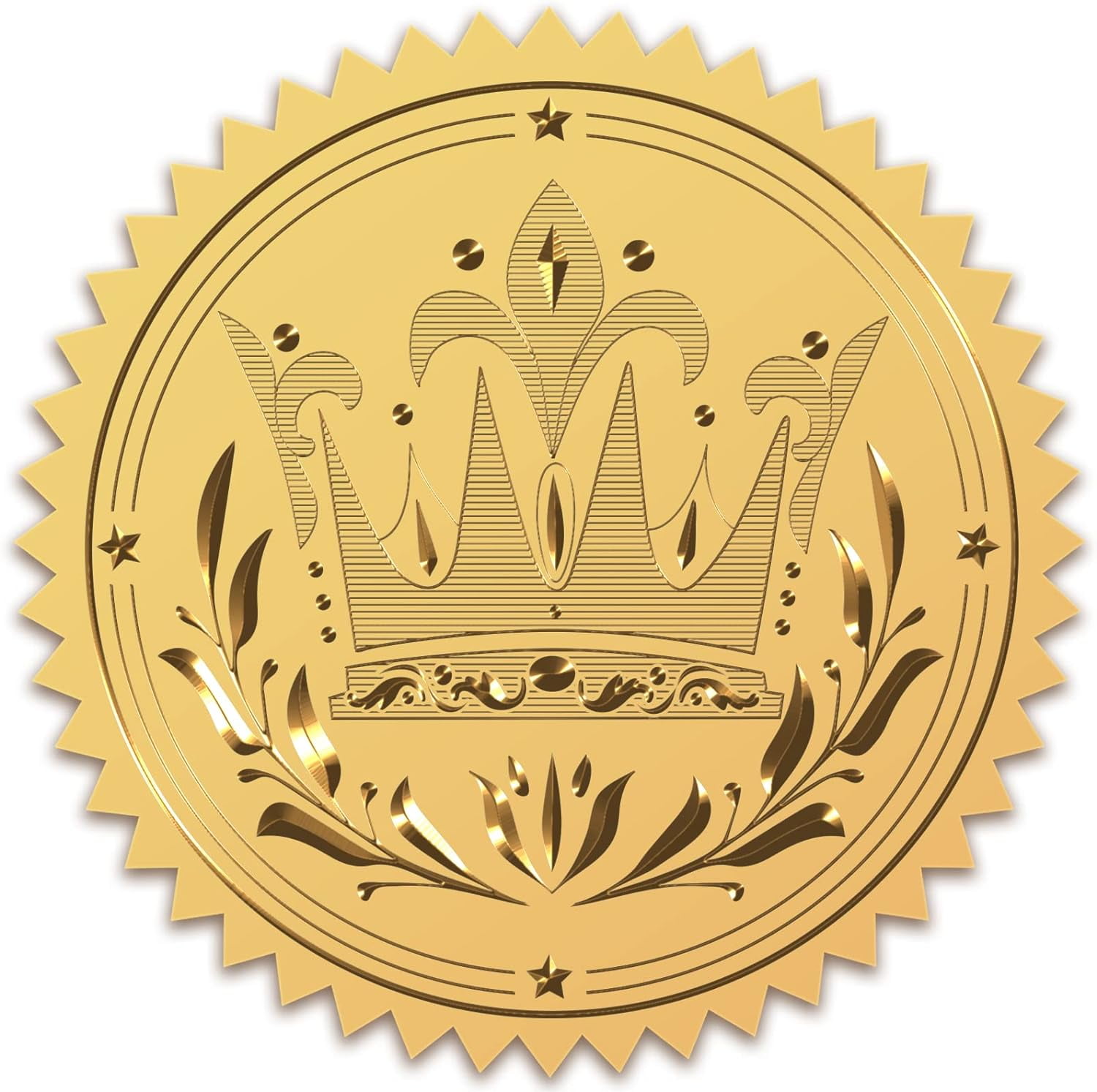 Stickers 2" Gold Foil Sticker 100pcs Certificate Seals Gold Embossed ...