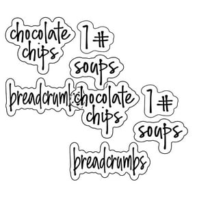 Talented Kitchen 154 Preprinted Kitchen & Food Labels, Black on Clear ...