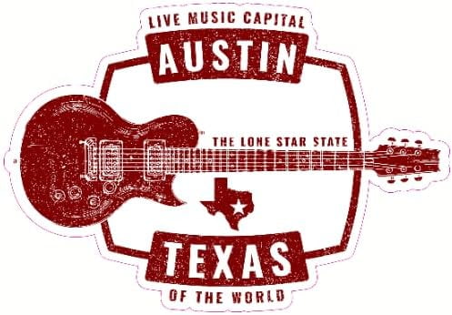 Stickers Austin Texas Live Music Capital Sticker - Durable Vinyl Decal ...