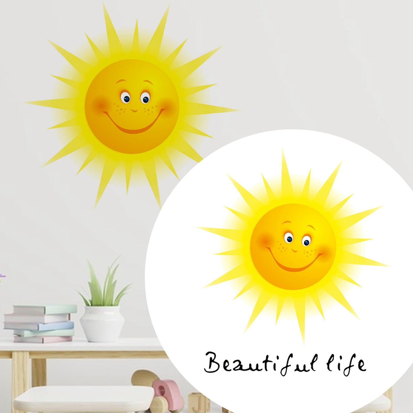 Stickers Clearance！Smilings Face Sun Wall Sticker Kindergarten ...