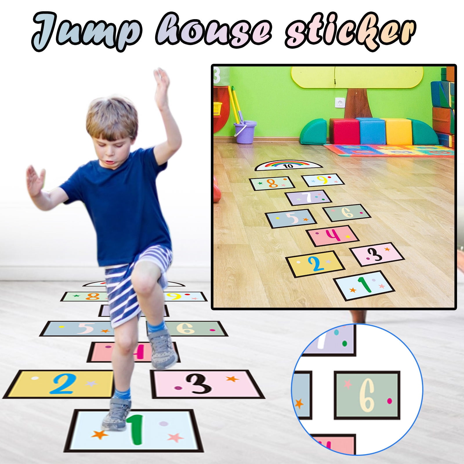 Stickers! Digital Jumping Lattice Children's Game Floor Stickers ...