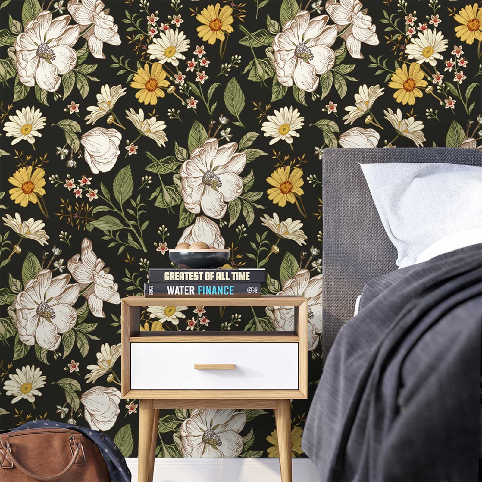Stickers For Adults,Retro Dark Floral Self Wallpaper Removable Wall ...