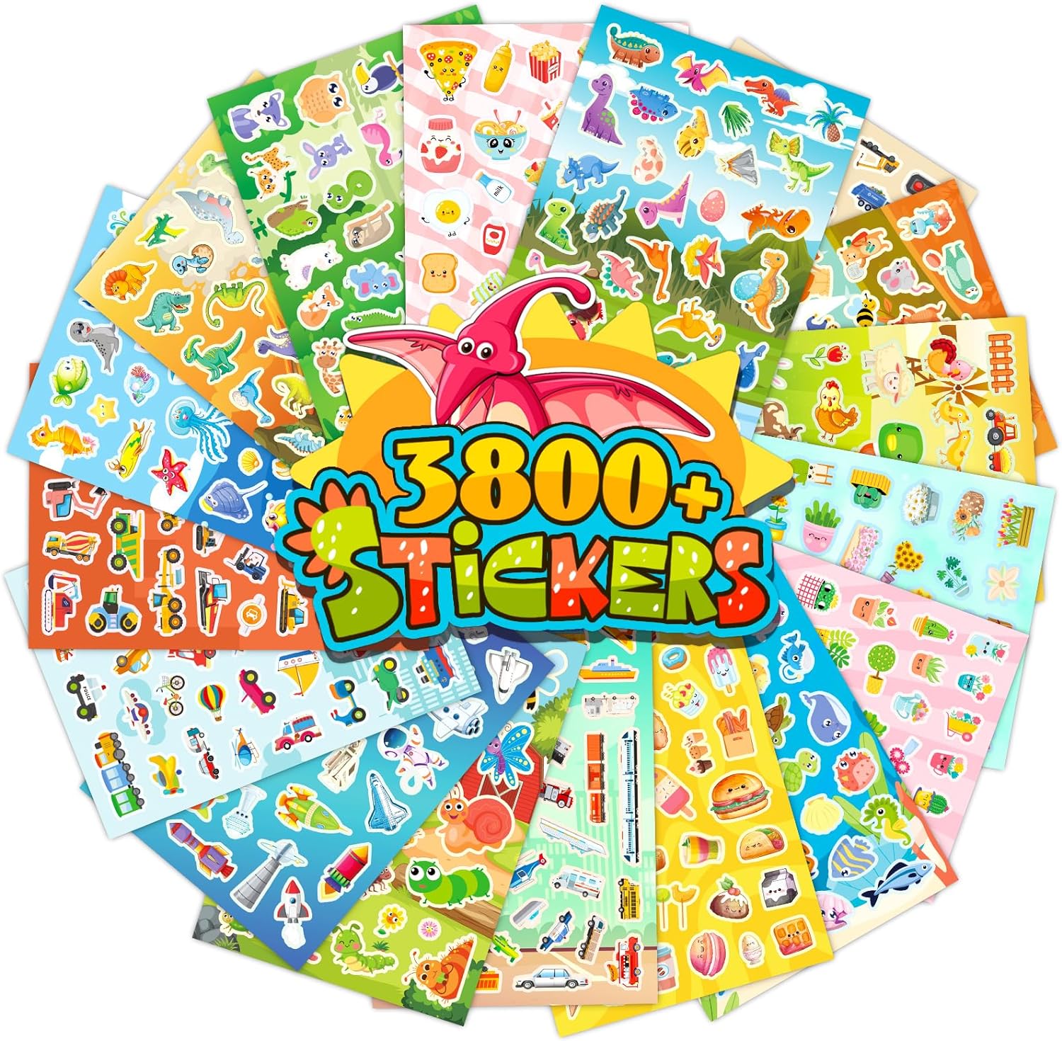 Stickers for Kids, 3800+ PCS Cute Stickers for Toddlers 18 Themes Bulk ...