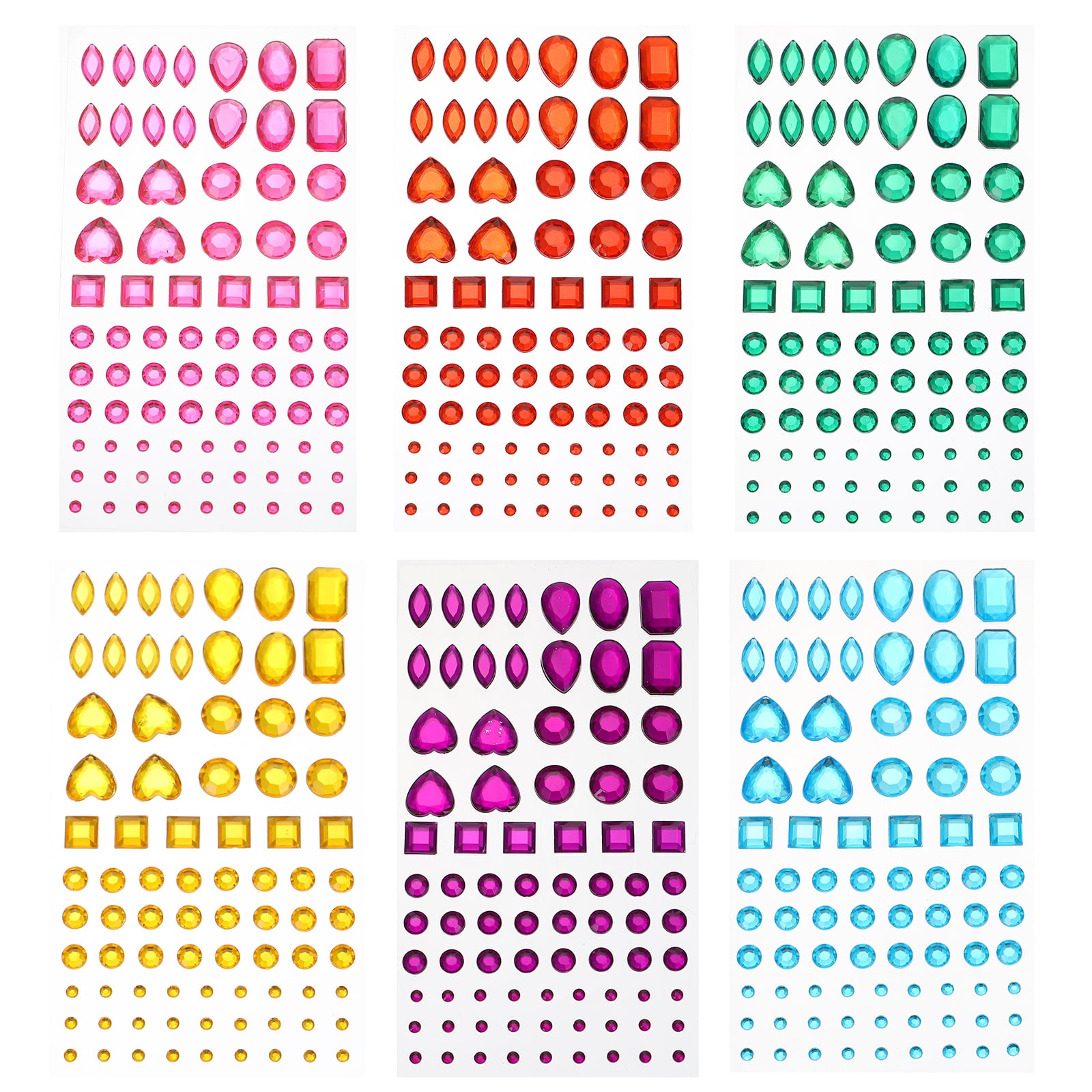 OUNONA DIY Acrylic Crystal stickers for Decoration Assorted Color Safe ...