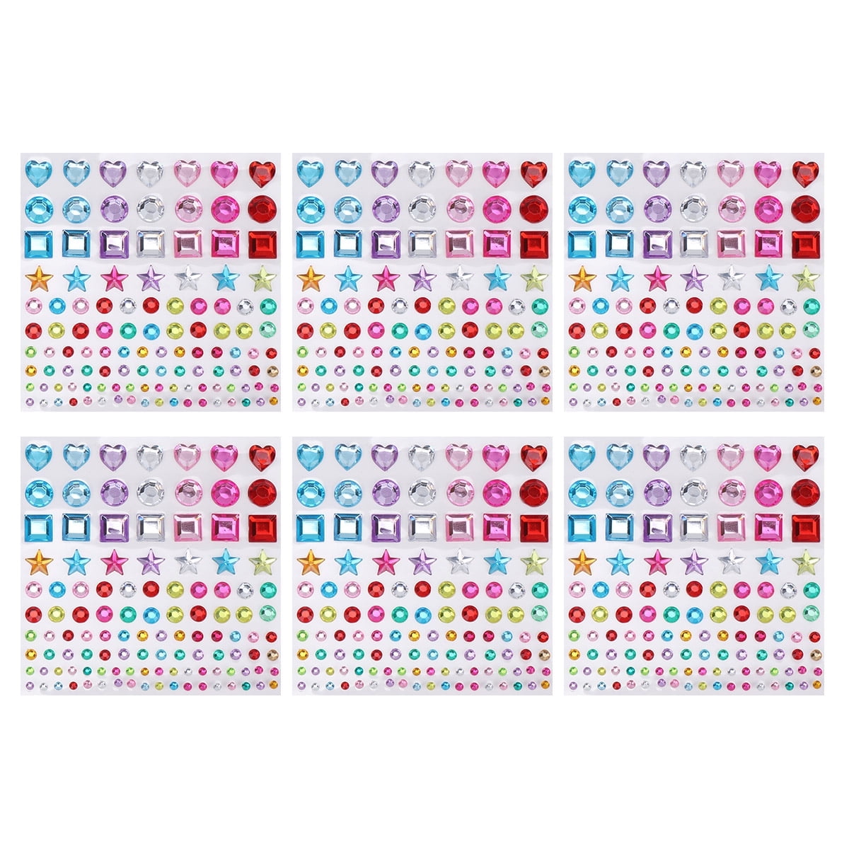 Rhinestone Heart Stickers, 3D Acrylic Gems, Self-Adhesive, Mini Jewels ...