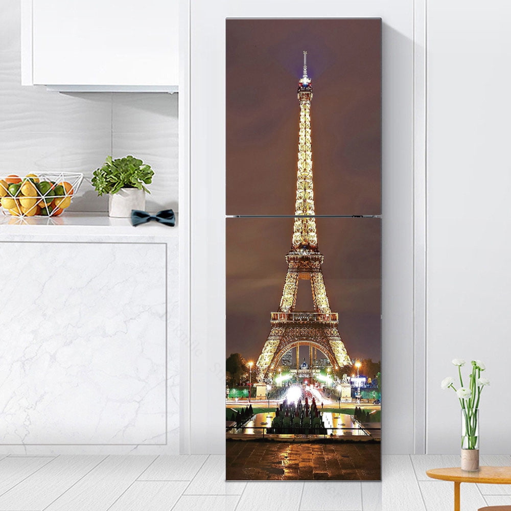 Stickers To Cover Fridge World City Scape Retro Paris Poster Wall Art ...