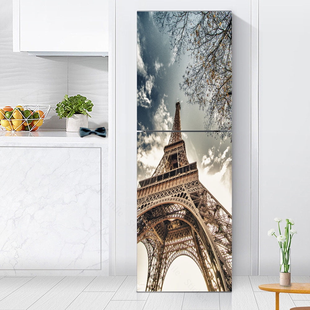 Stickers To Cover Fridge World City Scape Retro Paris Poster Wall Art ...