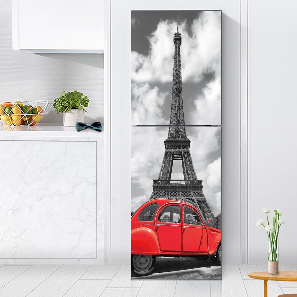 Stickers To Cover Fridge World City Scape Retro Paris Poster Wall Art ...