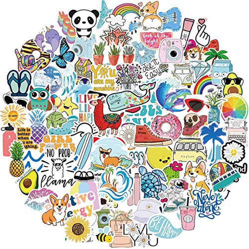 Stickers for Water Bottles, 100 Pack/PCS Cute Vsco Vinyl Aesthetic ...