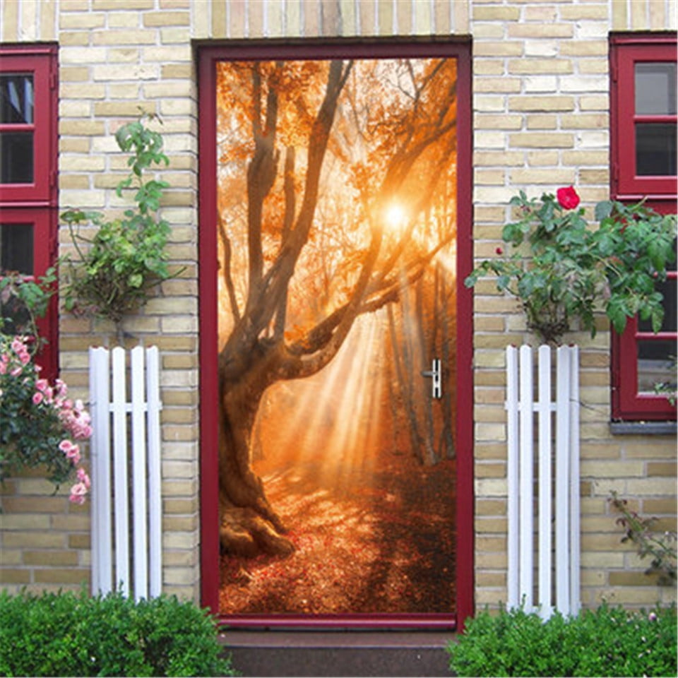 Stickers on the Doors Peel and Stick Wallpaper Vinyl Glass Door Murals ...