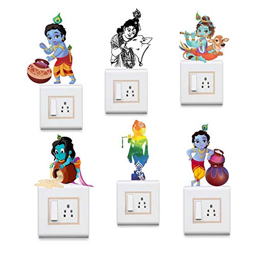 StickersYard Bal Krishna Wall Sticker for Light Switch Switchboard ...