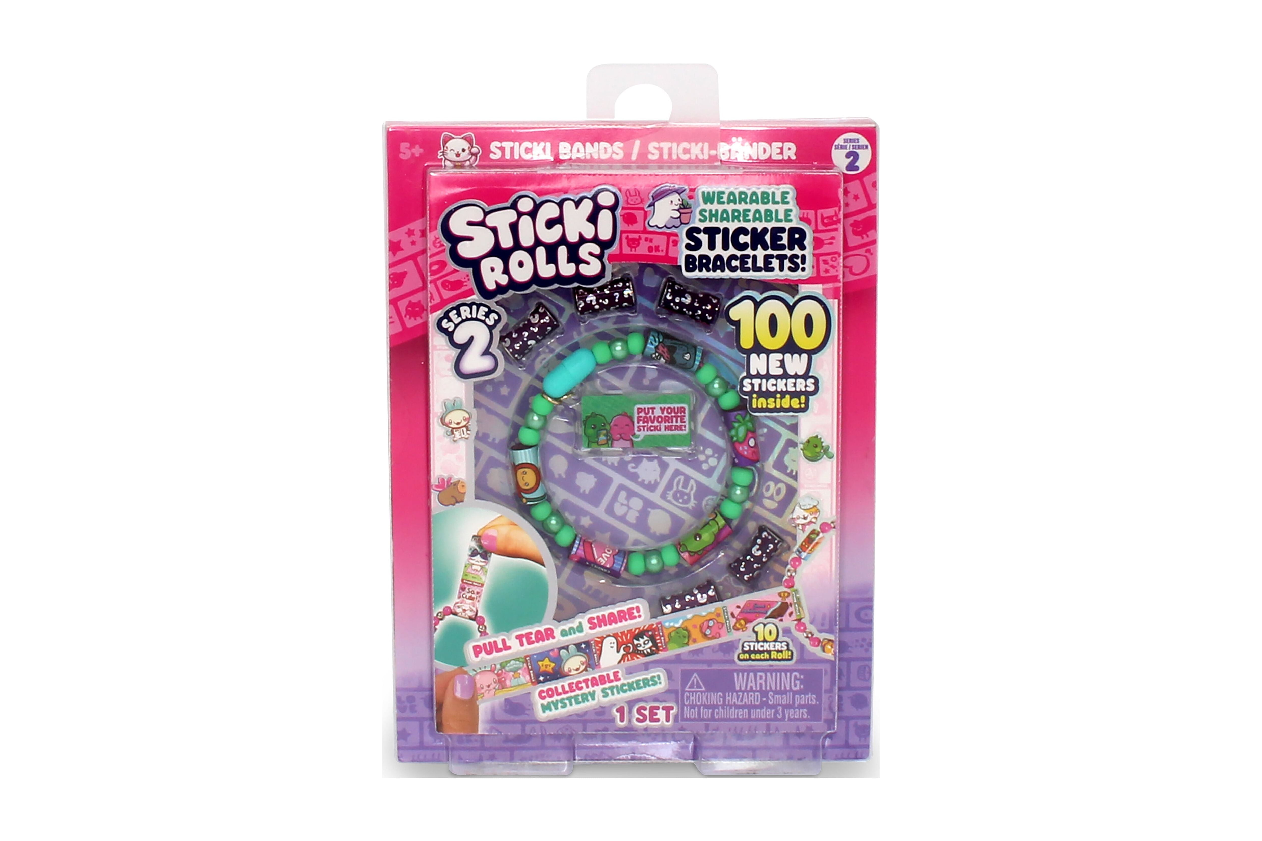 Sticki Rolls Sticki Bands - Wearable & Shareable Sticker Bracelet -100 ...