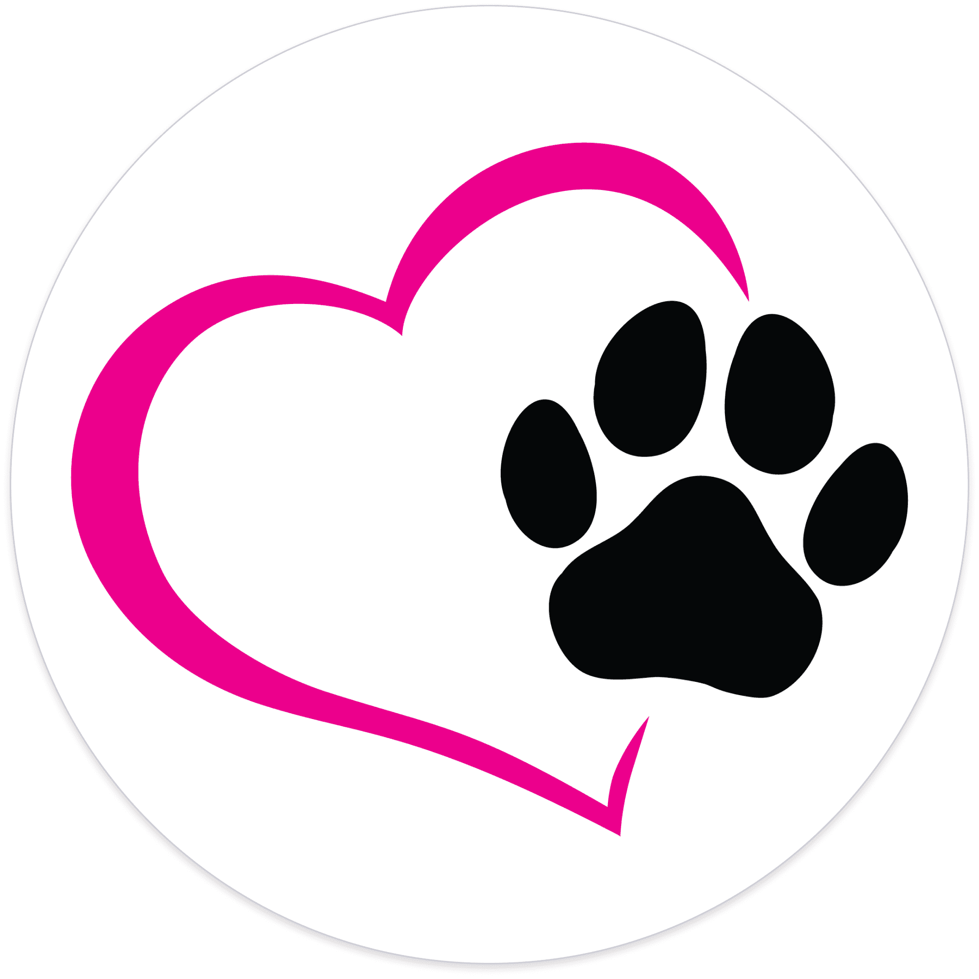 Stickios Paw Print Decal - Pink Heart Dog Mom Decal - Pet Sticker For ...