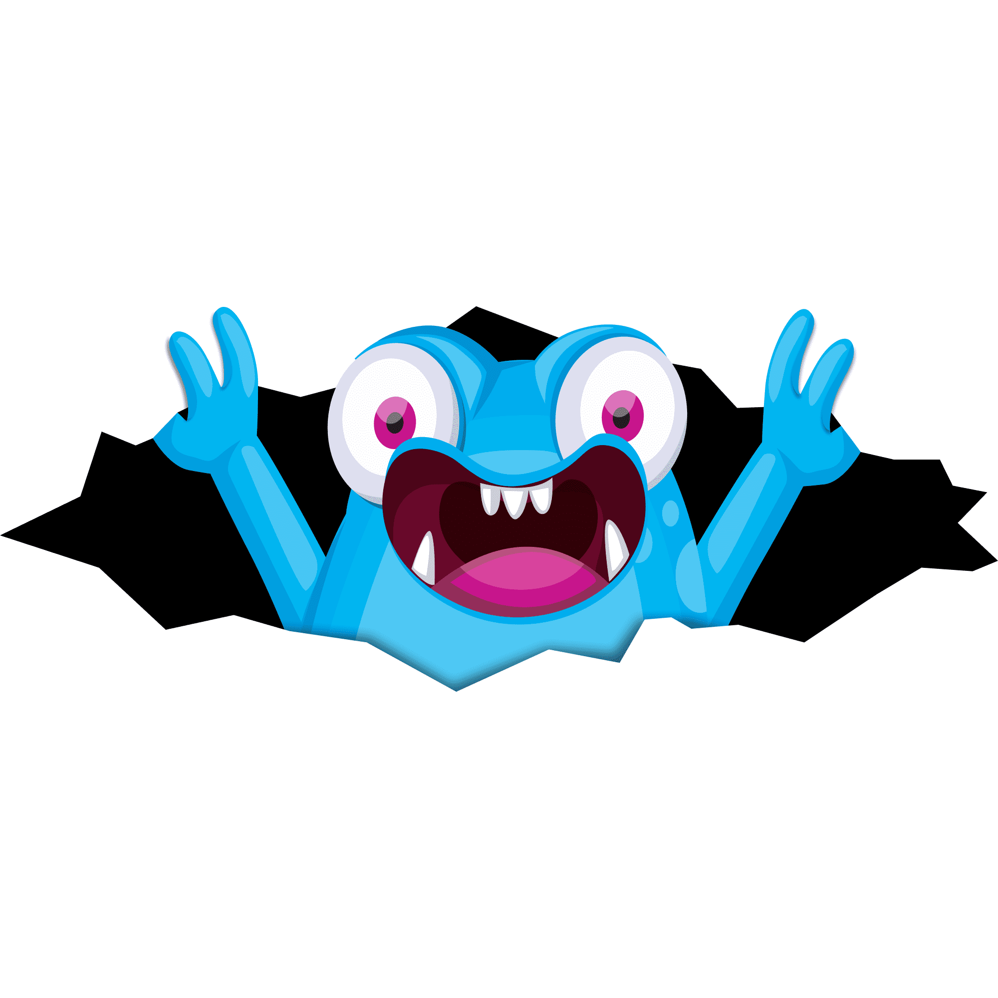 Stickios Peekablue the Peeking Monster Bumper Sticker - Cute, Blue ...