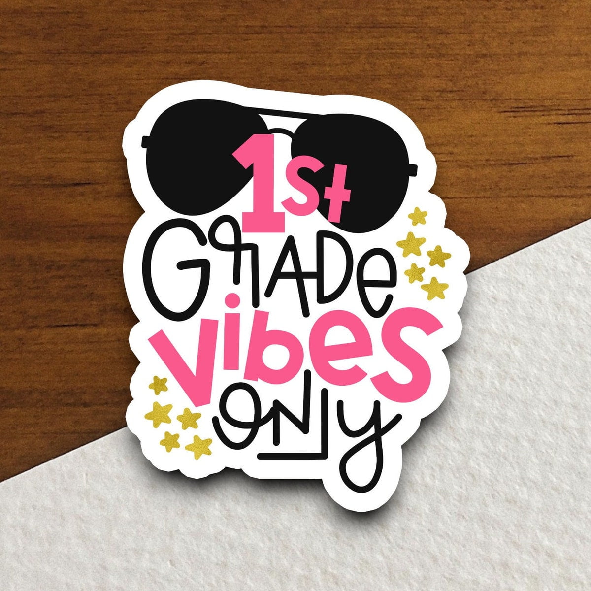 Stickly 1St Grade Vibes Only Sticker, Teacher Sticker, Education ...