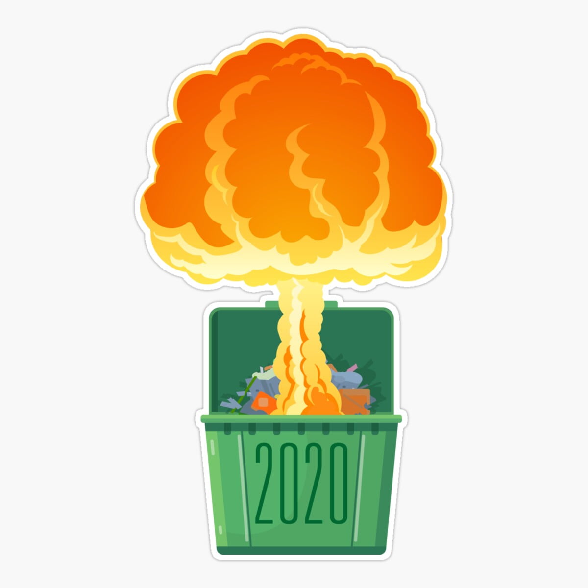 Stickly 2020 Dumpster Nuke Sticker, Phone Decal Water Bottle Stickers ...