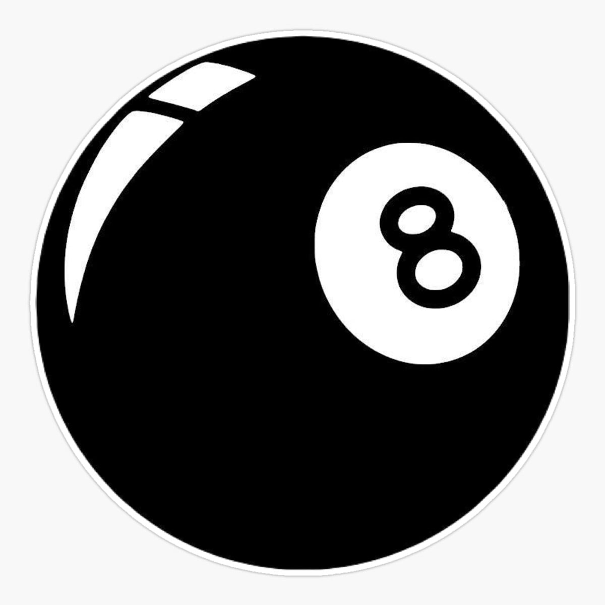 Stickly 8 Ball Sticker, Phone Decal Water Bottle Stickers Car Decals ...
