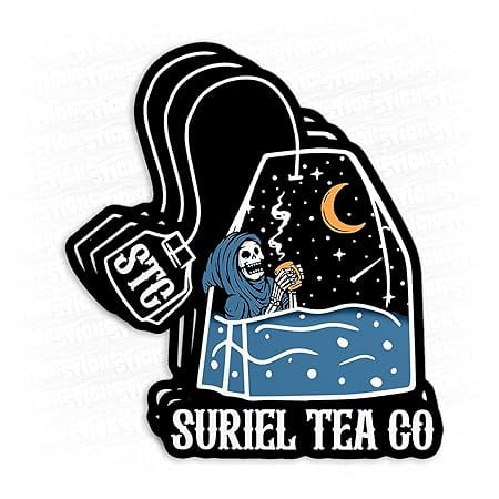 Stickly ACOTAR Suriel Tea co Teabag Stickers, Spill The Tea Bookish Book Lover Acotar Sticker 3 ...