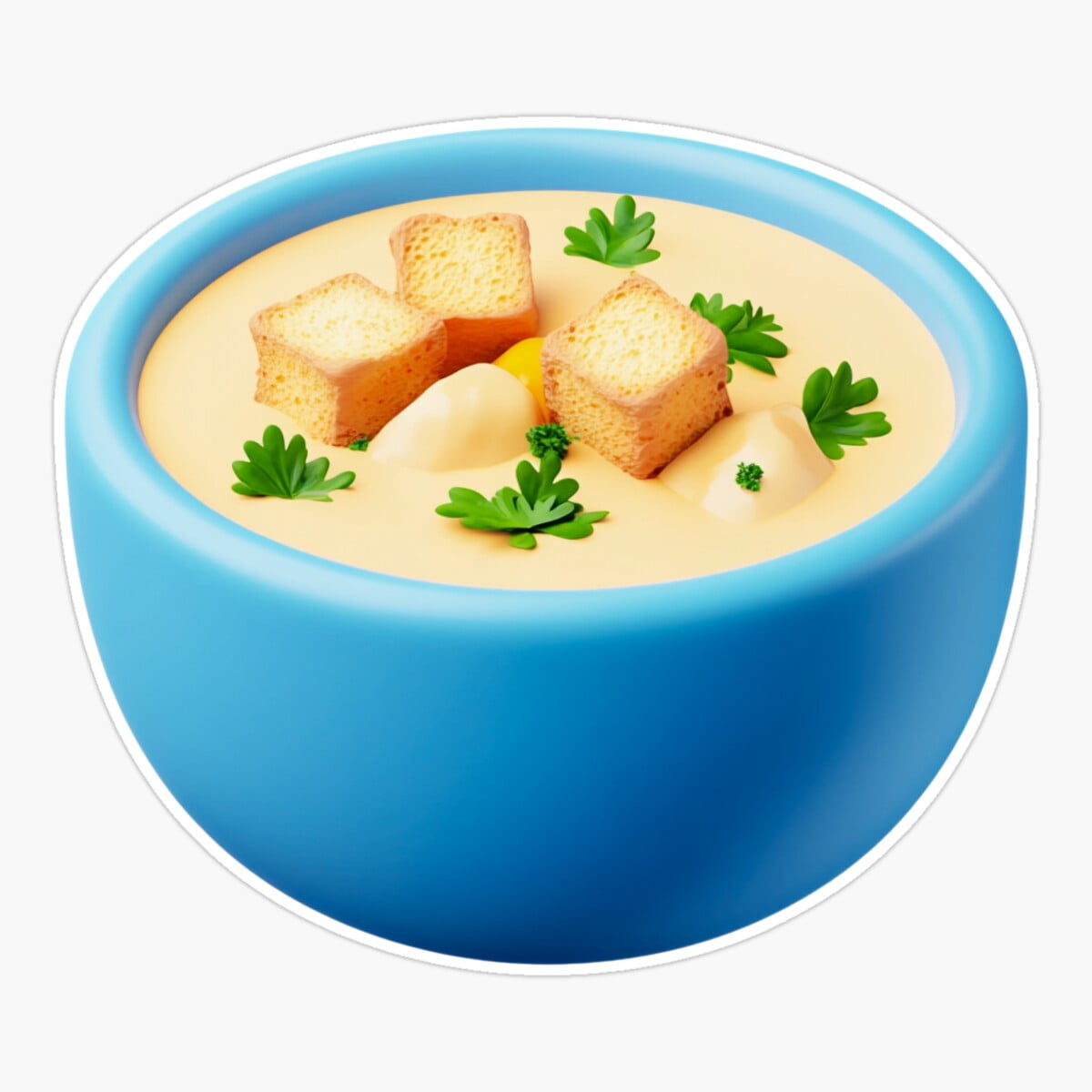 Stickly Aesthetic Foods: Clam Chowder With Croutons Sticker, Phone ...