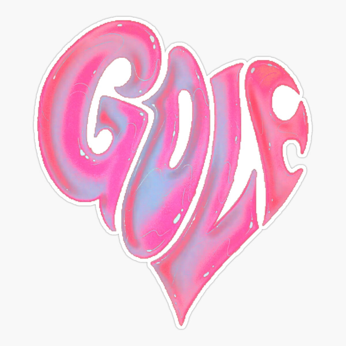 Stickly Airbrush Golprint (Pink) Sticker, Phone Decal Water Bottle ...