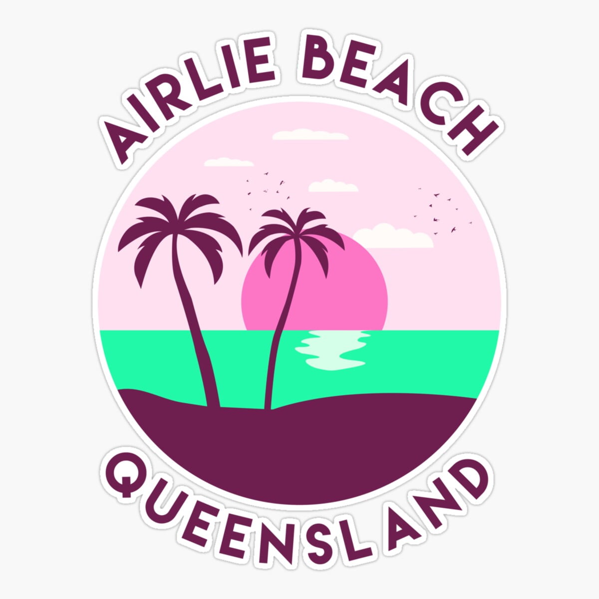 Stickly Airlie Beach Queensland Landscape Seascape Sticker, Phone Decal ...