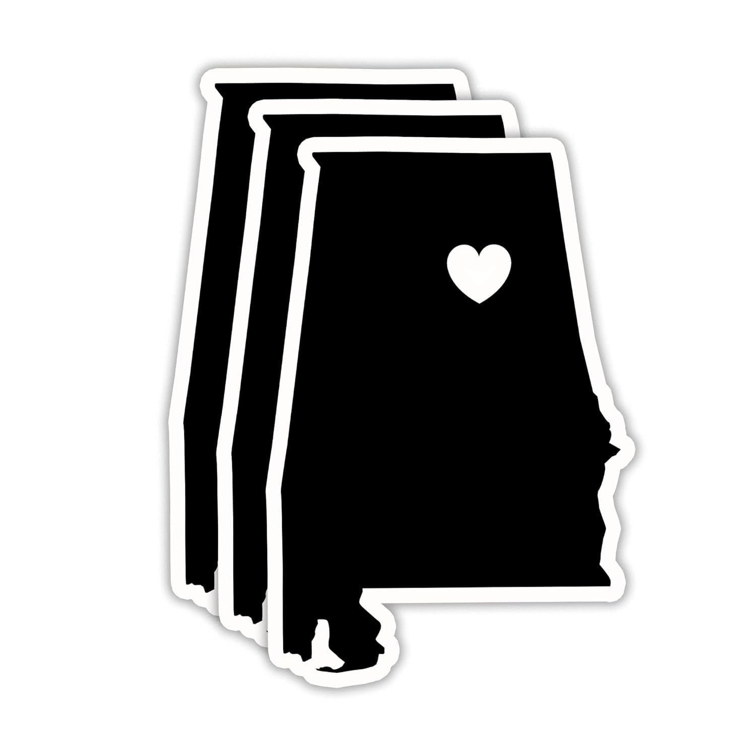 Stickly Alabama State Map with Heart Sticker, US State Sticker Vinyl ...