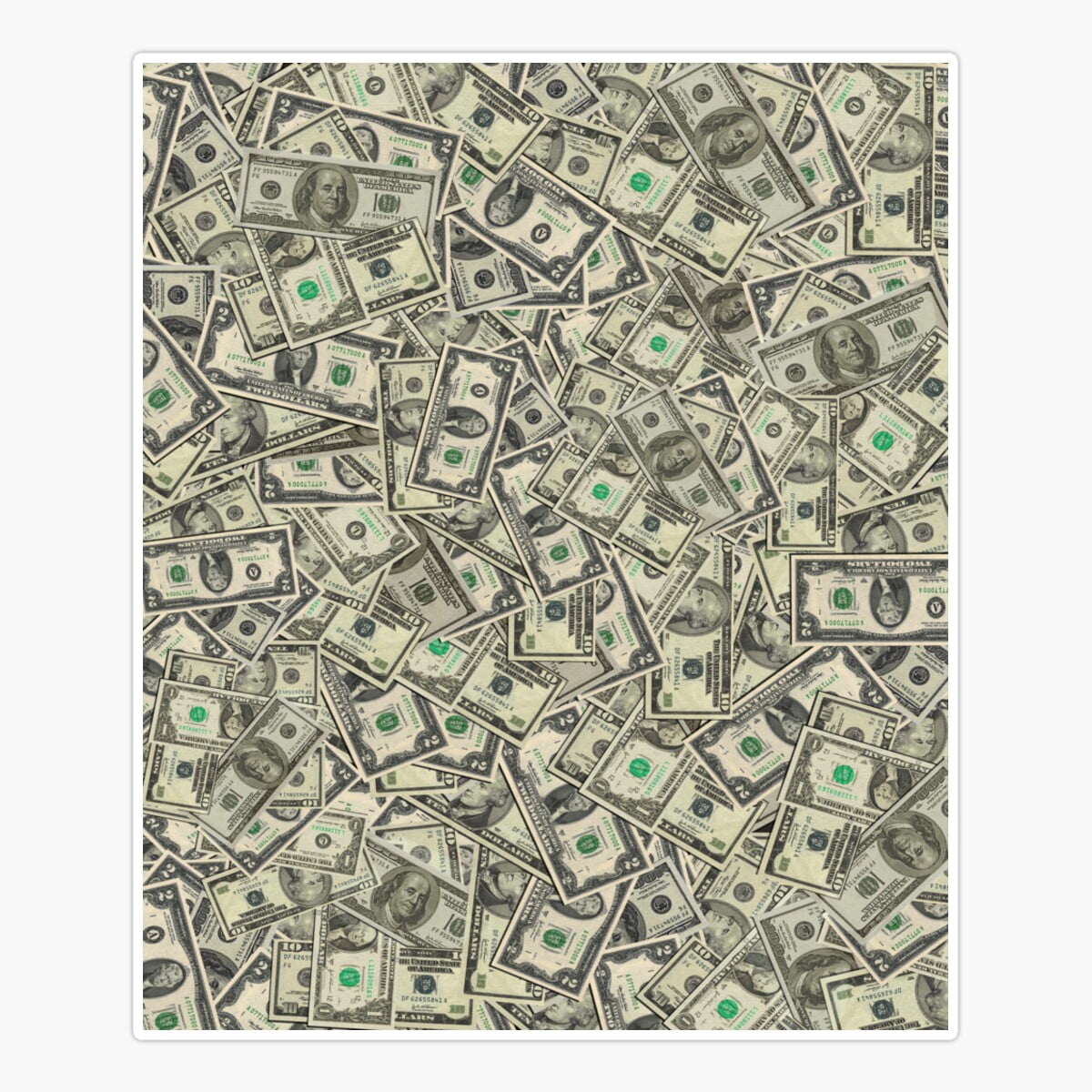 Stickly All Us Dollar Bills In One Gift Sticker, Phone Decal Water ...