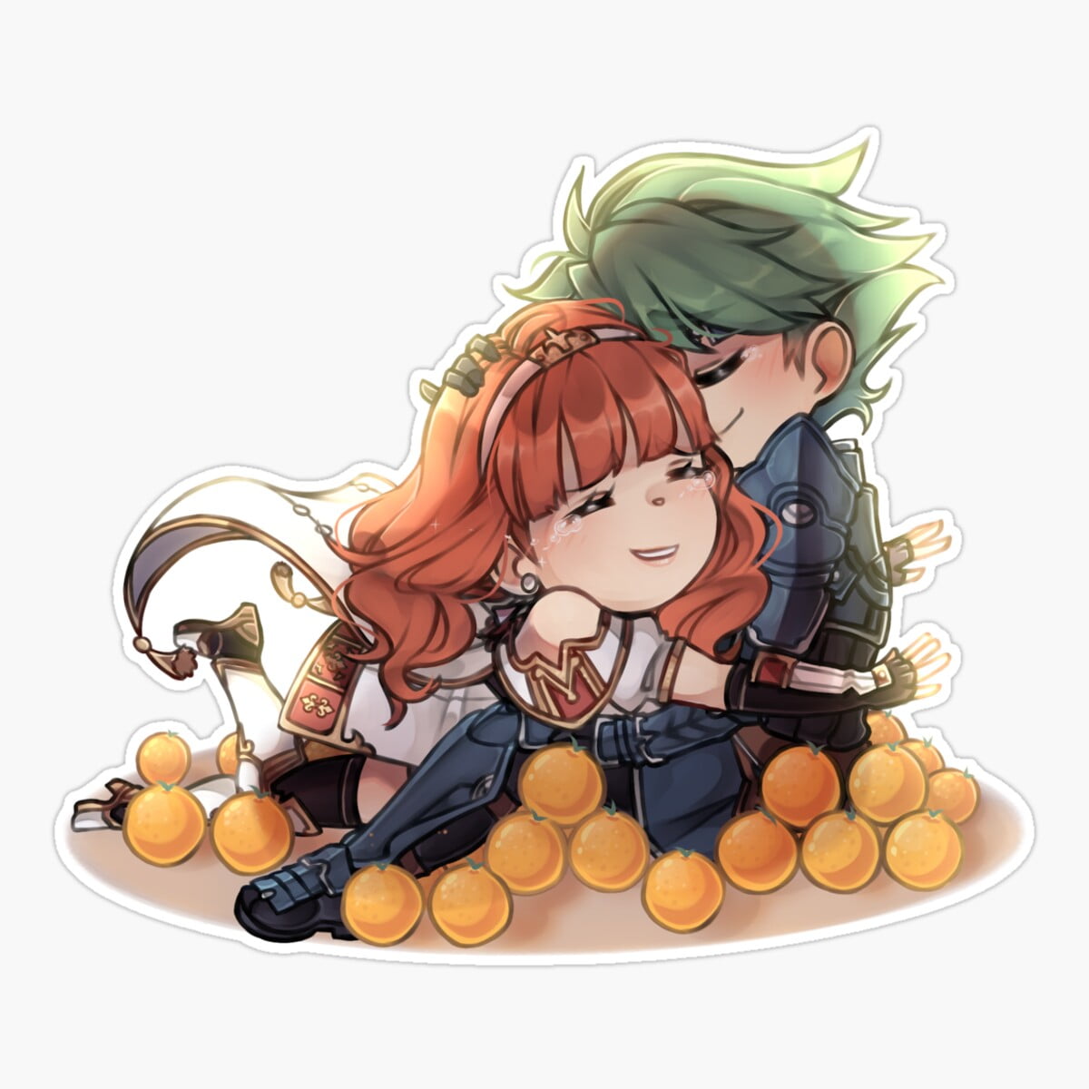 Stickly Alm & Celica Chibi Ver.2 A Sticker, Phone Decal Water Bottle ...