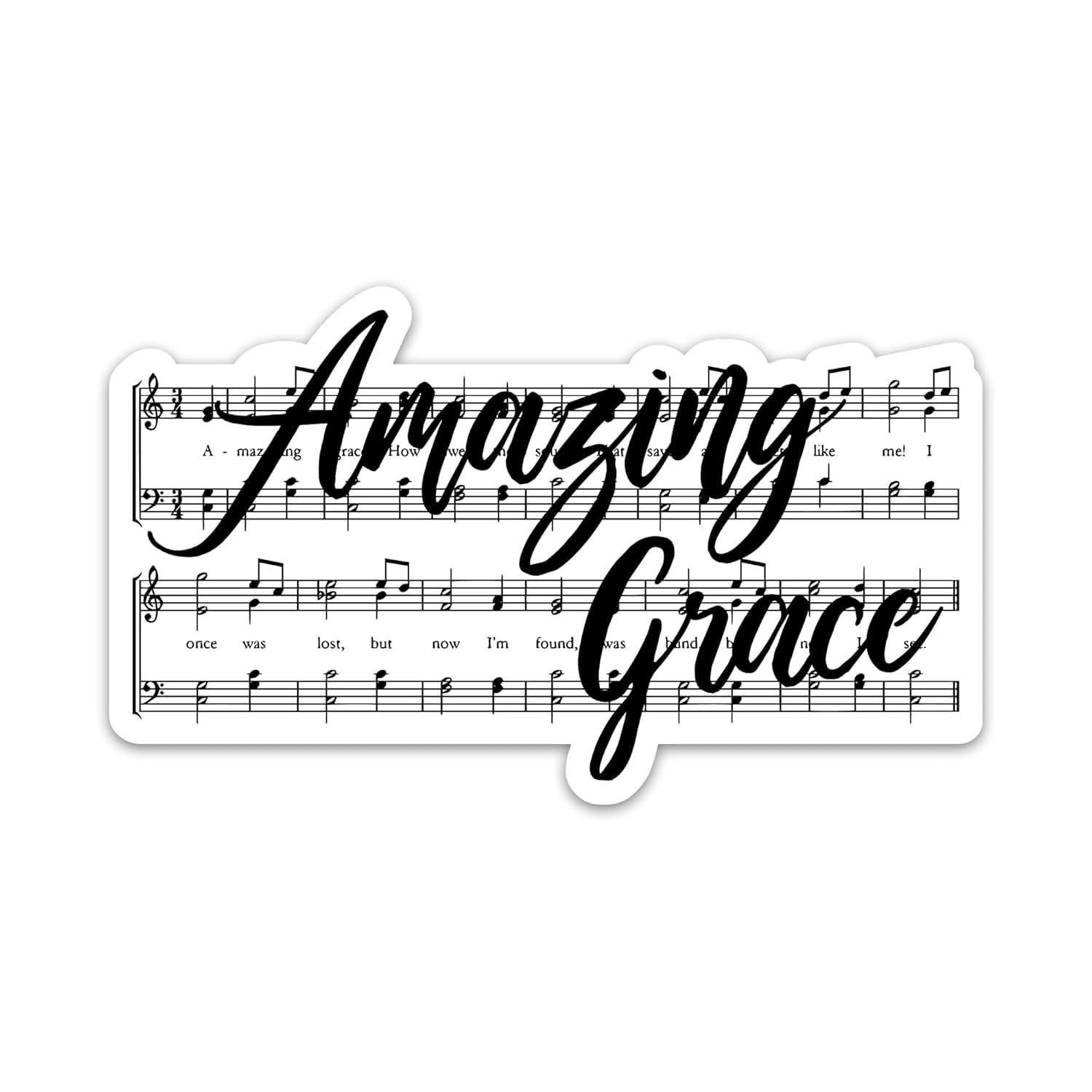 Stickly Amazing Grace Sticker Music Hymn Christian Sticker ...