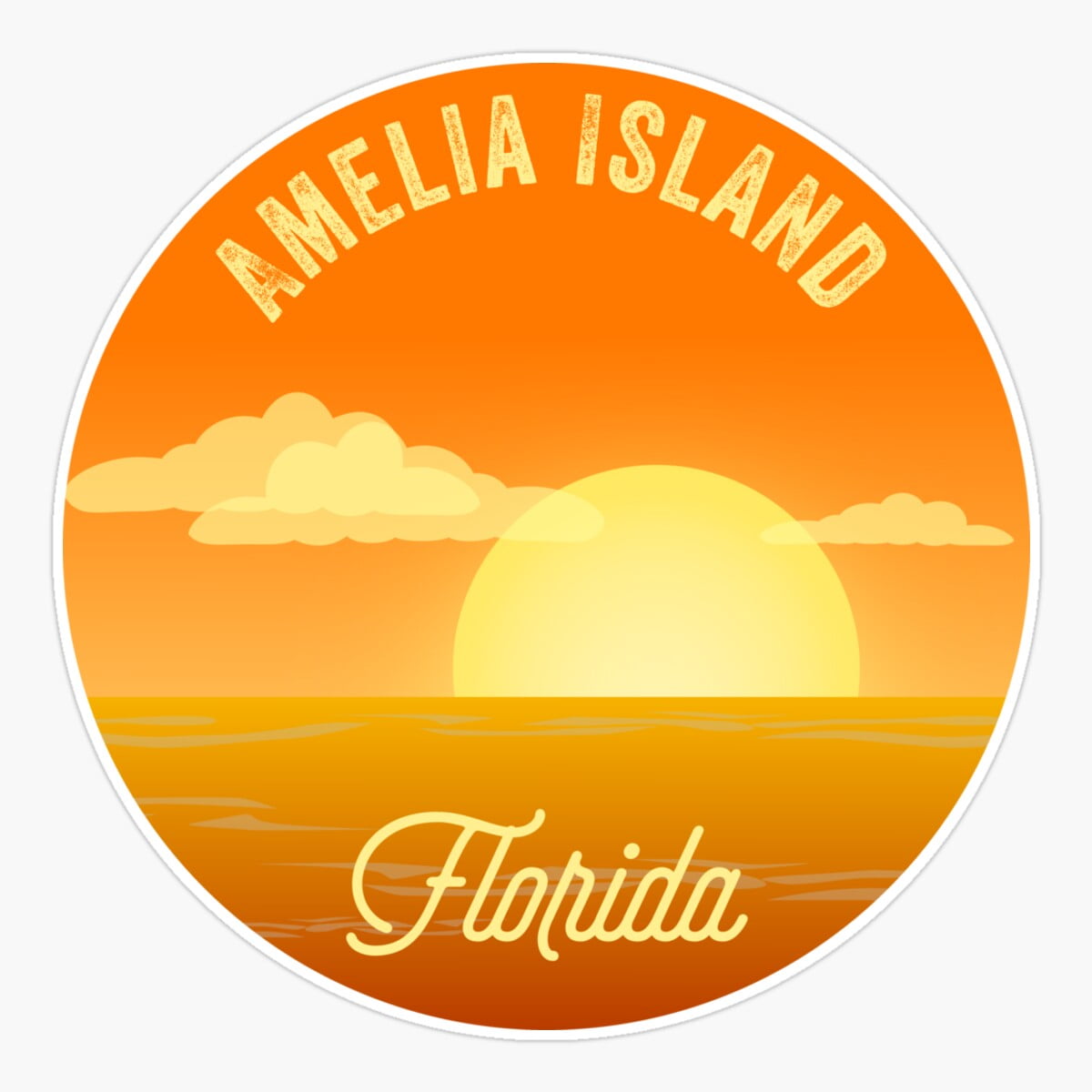 Stickly Amelia Island Florida Sticker, Phone Decal Water Bottle ...