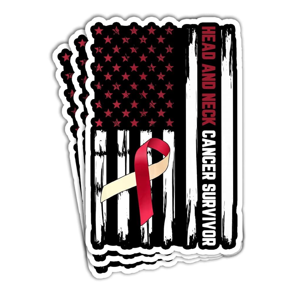 Stickly American Flag Head and Neck Cancer Survivor Sticker Head and ...