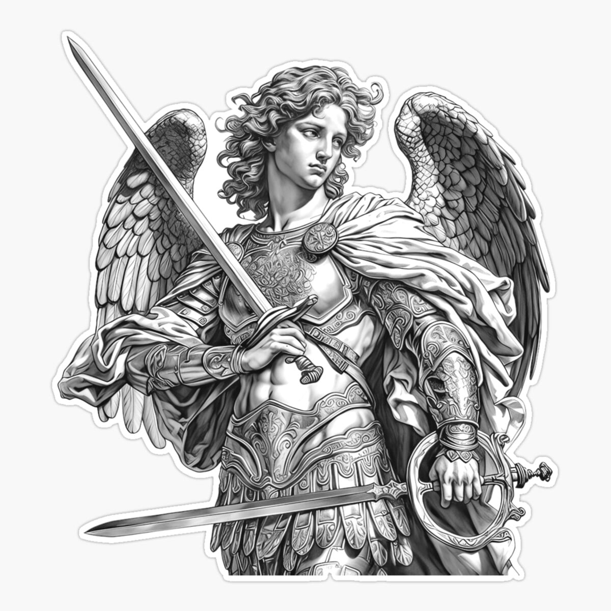 Stickly Angel Archangel Michael Sticker, Phone Decal Water Bottle ...