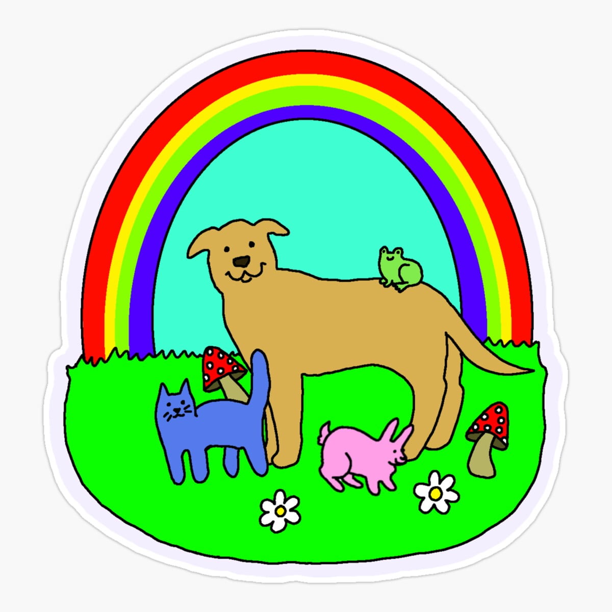 Stickly Animal Friends Sticker, Phone Decal Water Bottle Stickers Car ...