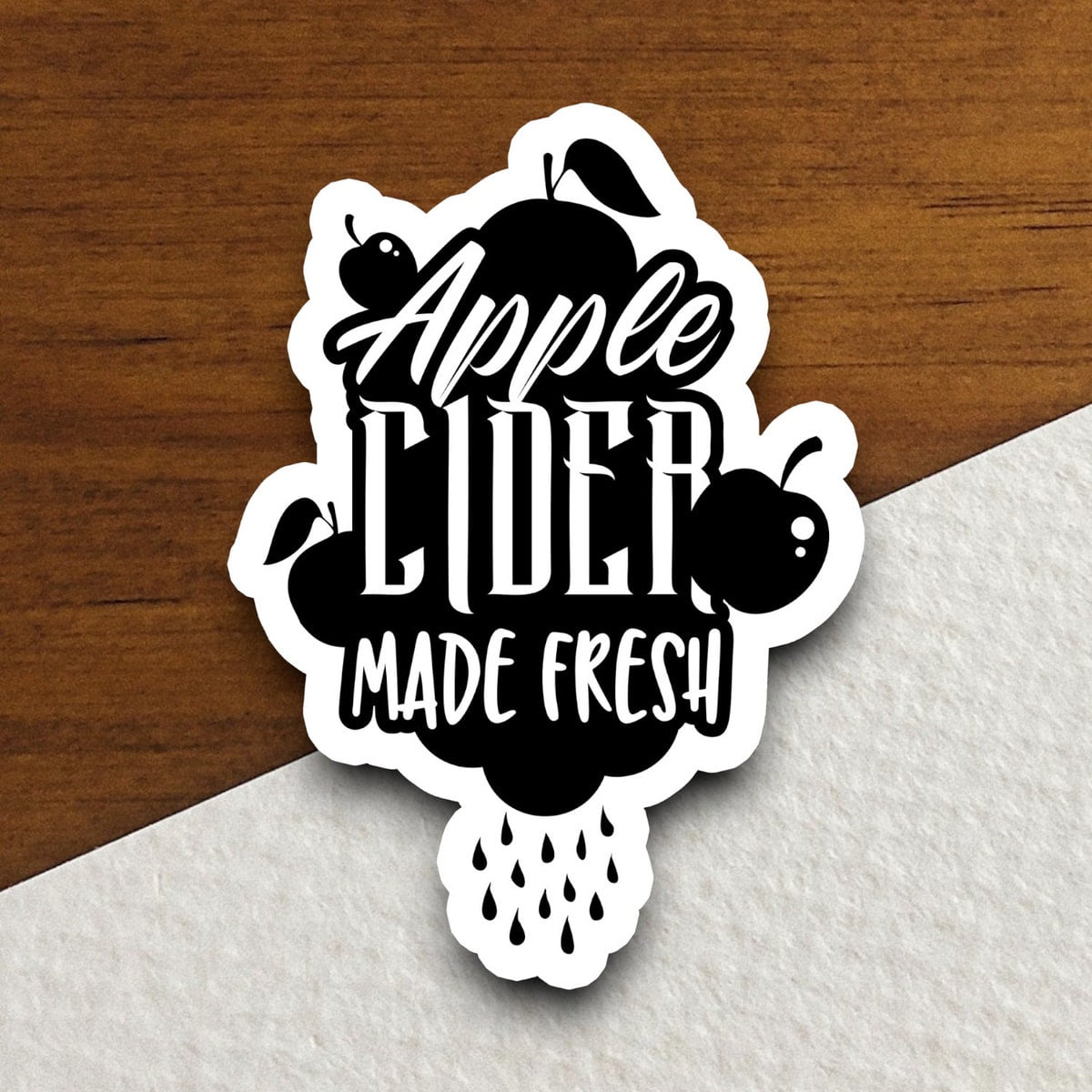 Stickly Apple Cider Made Fresh Sticker, Funny Stickers, Laptop Stickers ...