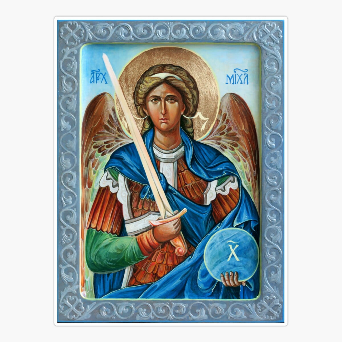 Stickly Archangel Michael Orthodox Icon. Sticker, Phone Decal Water ...