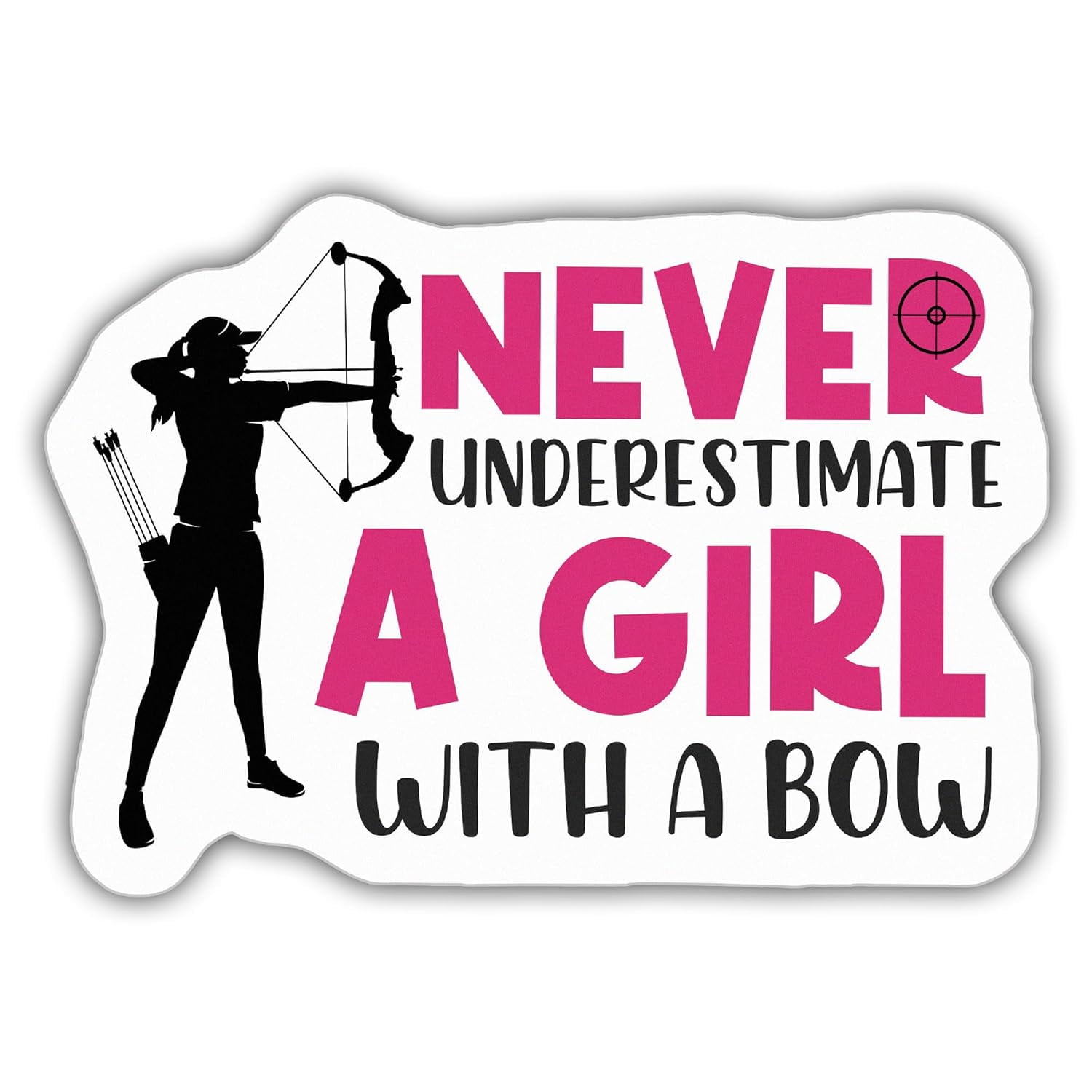 Stickly Archery Stickers Archery Decal Never Underestimate A Girl with ...