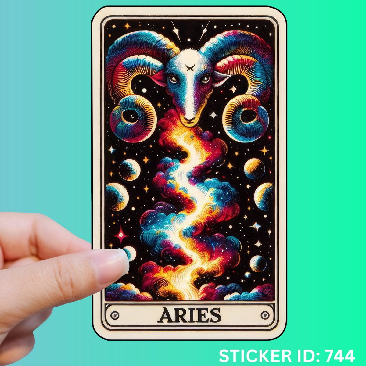 Stickly Aries Tarot Card Sticker Laptop Sticker Tarot Sticker Fantasy ...