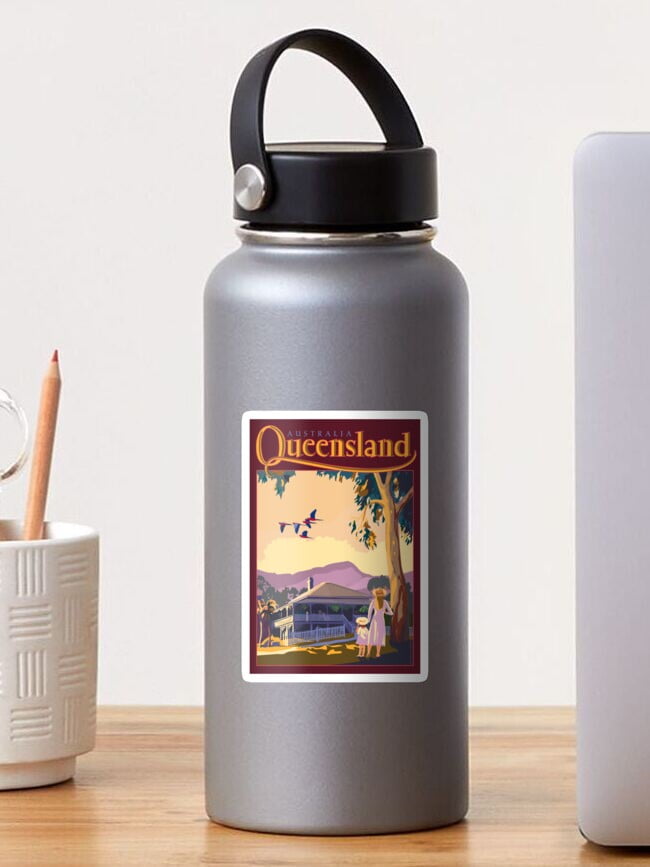 Stickly Art Deco Queensland With Queenslander House Sticker, Phone ...