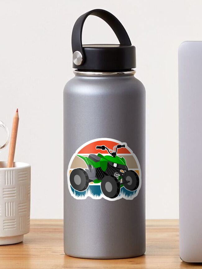 Stickly Atv Four Wheeler Retro Sunset Sticker, Phone Decal Water Bottle ...