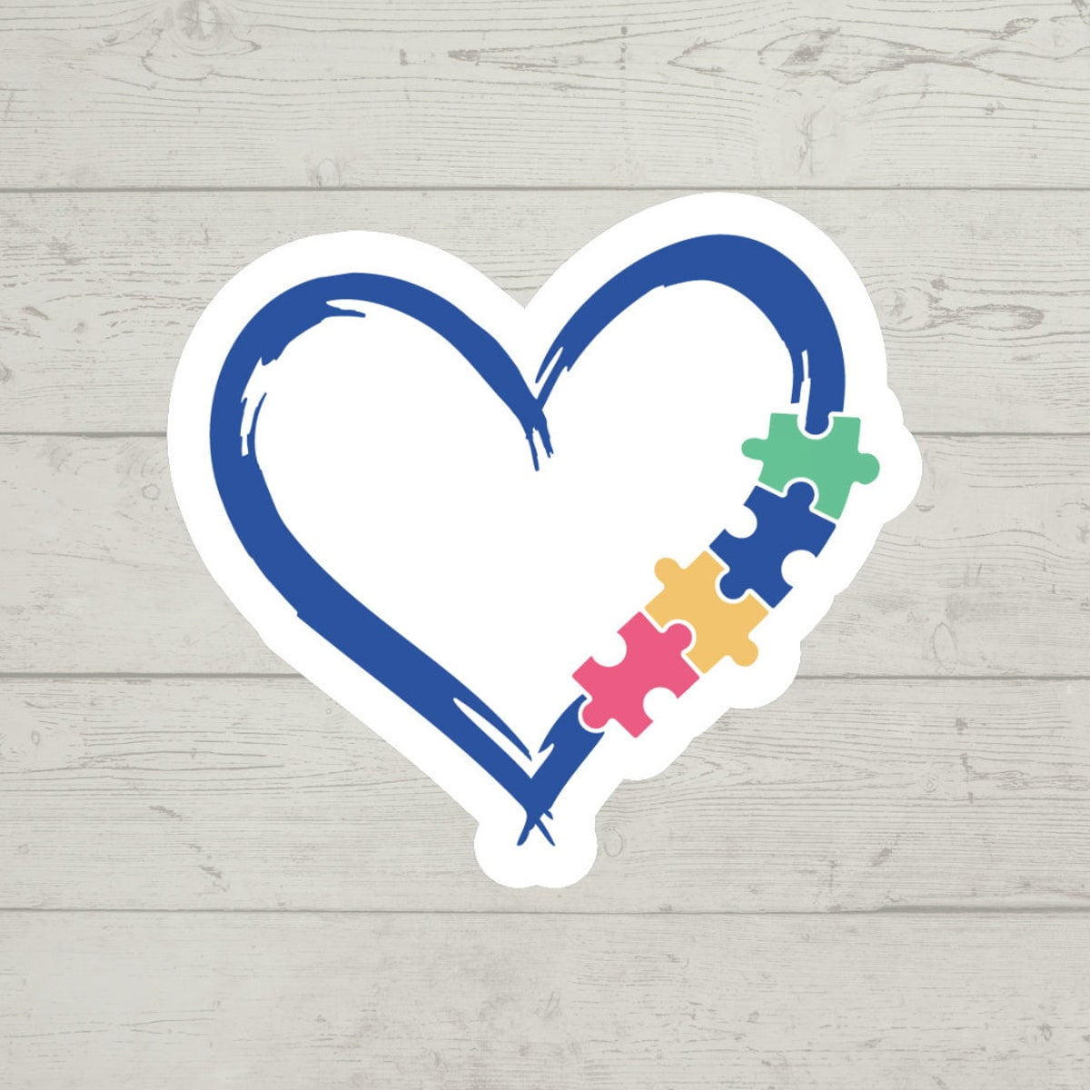 Stickly Autism Heart Sticker Autism Awareness Waterproof Glossy Vinyl ...