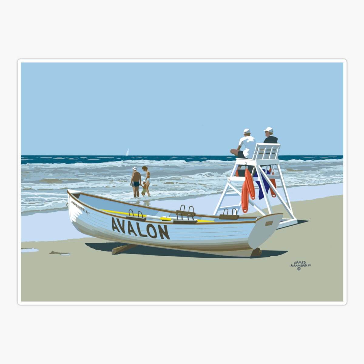 Stickly Avalon Beach Patrol Sticker, Phone Decal Water Bottle Stickers ...