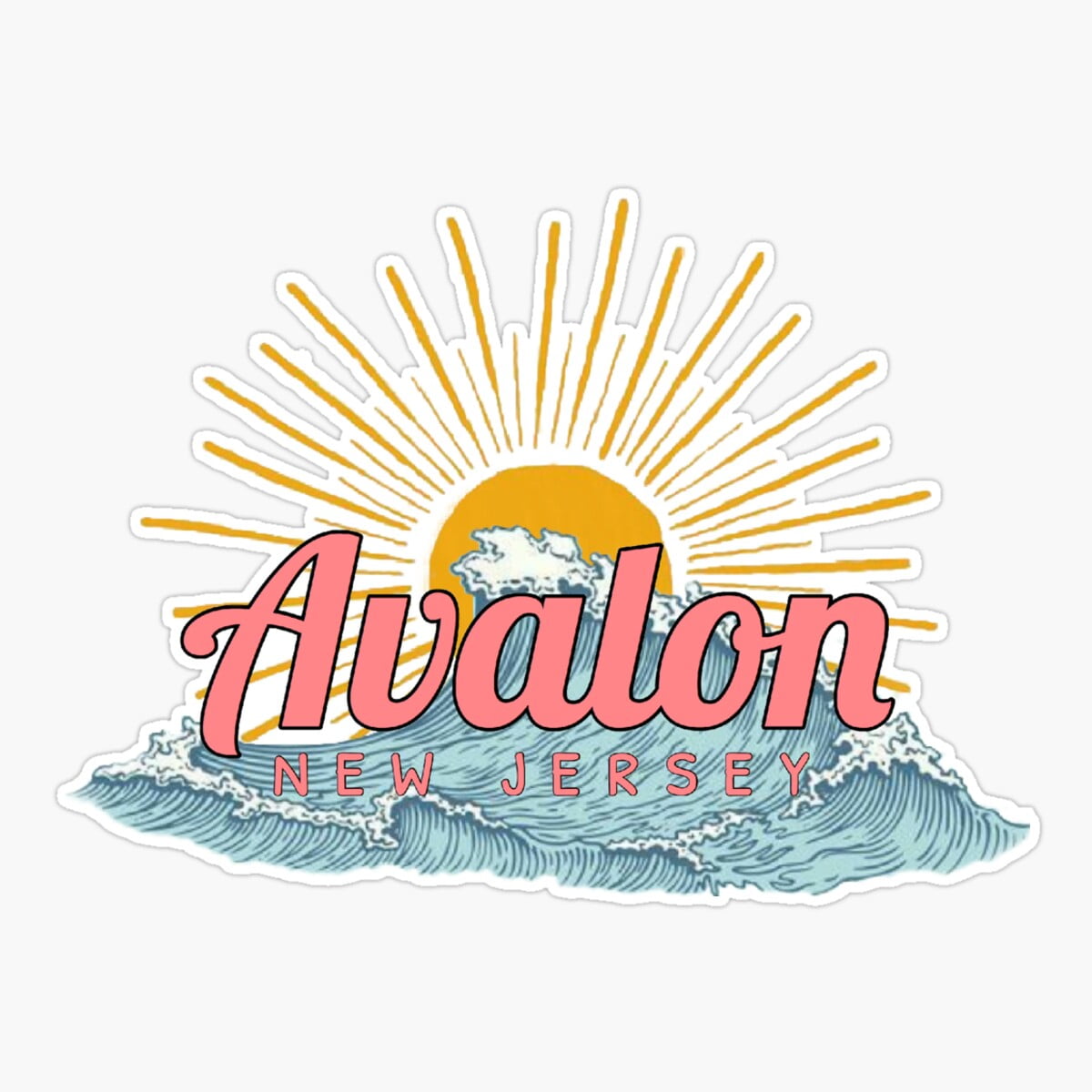 Stickly Avalon New Jersey Sticker, Phone Decal Water Bottle Stickers ...