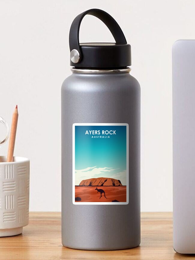 Stickly Ayers Rock Uluru Australia Travel Poster Sticker, Phone Decal ...