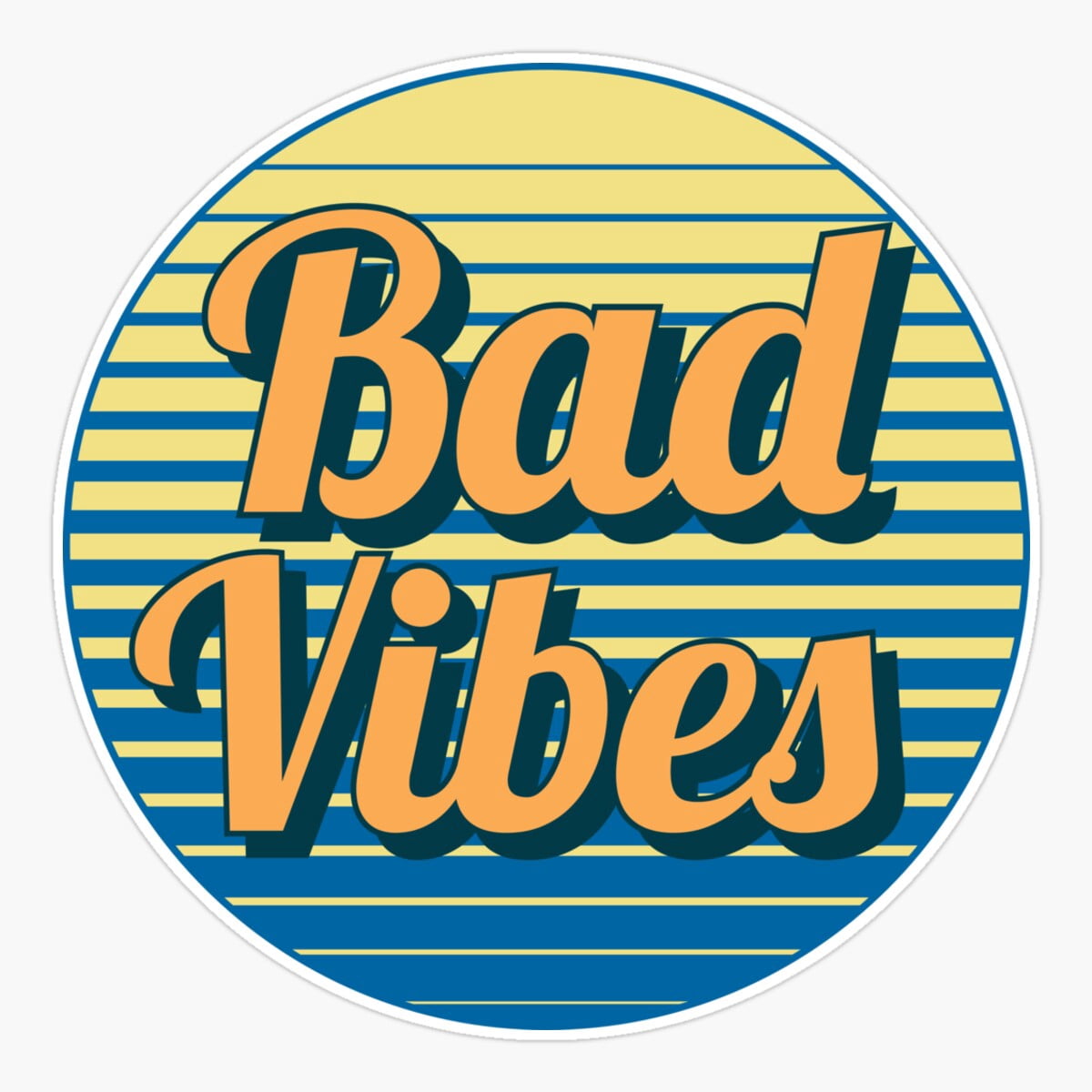 Stickly Bad Vibes Sticker, Phone Decal Water Bottle Stickers Car Decals ...