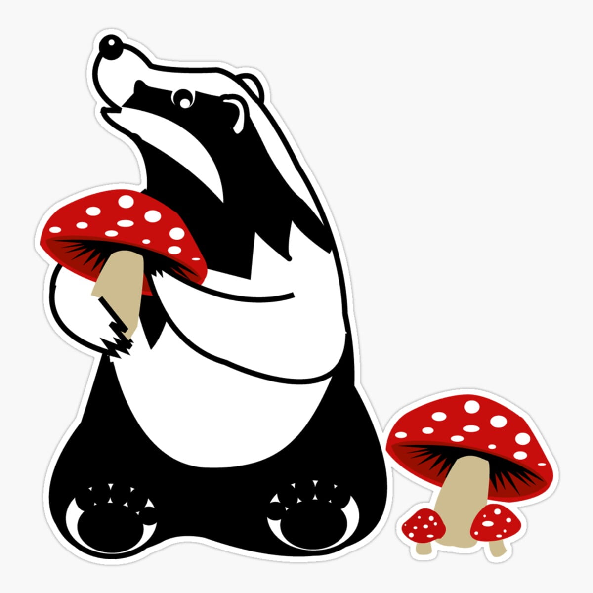 Stickly Badger Badger Badger Badger Mushroom Sticker, Phone Decal Water ...