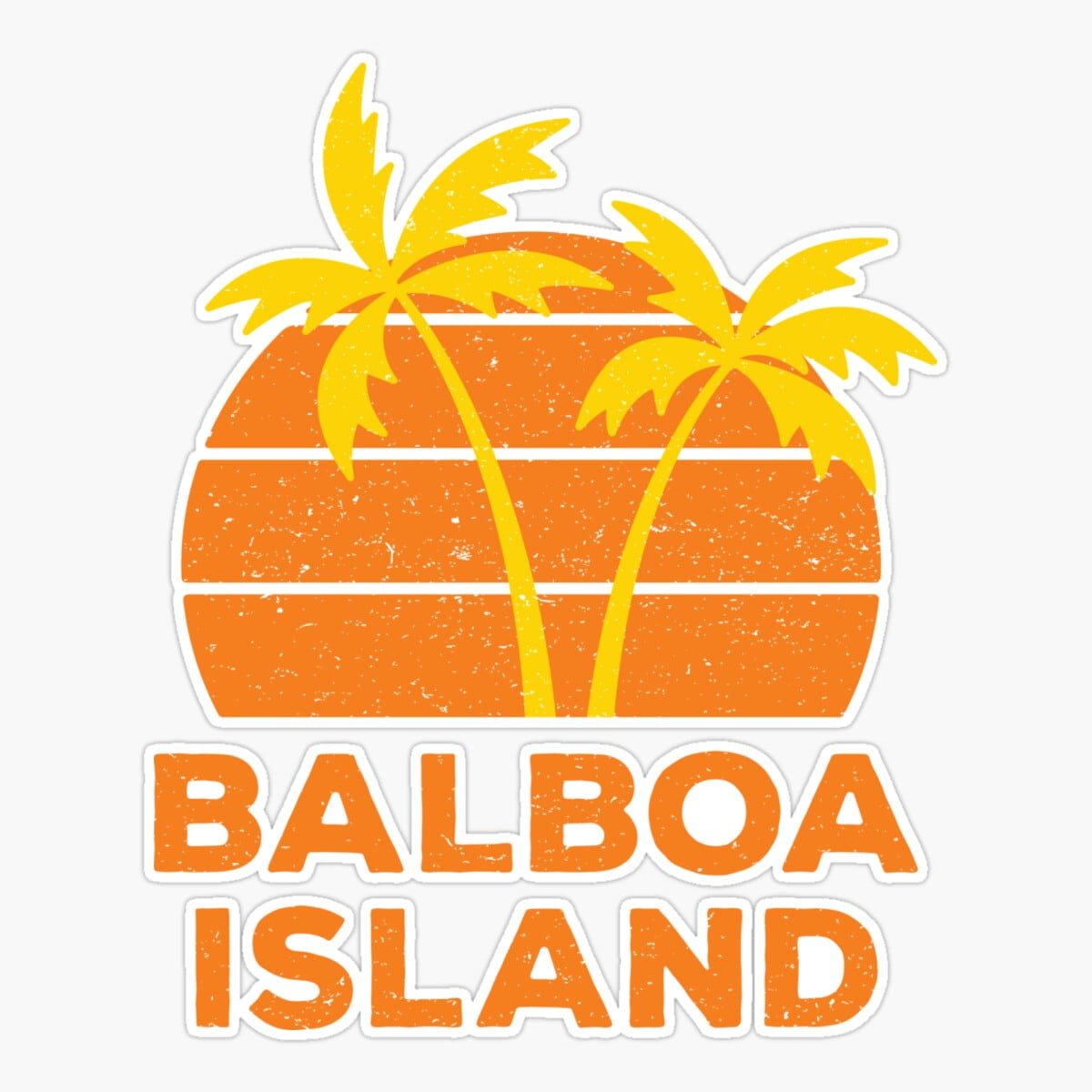 Stickly Balboa Island Retro Sticker, Phone Decal Water Bottle Stickers ...