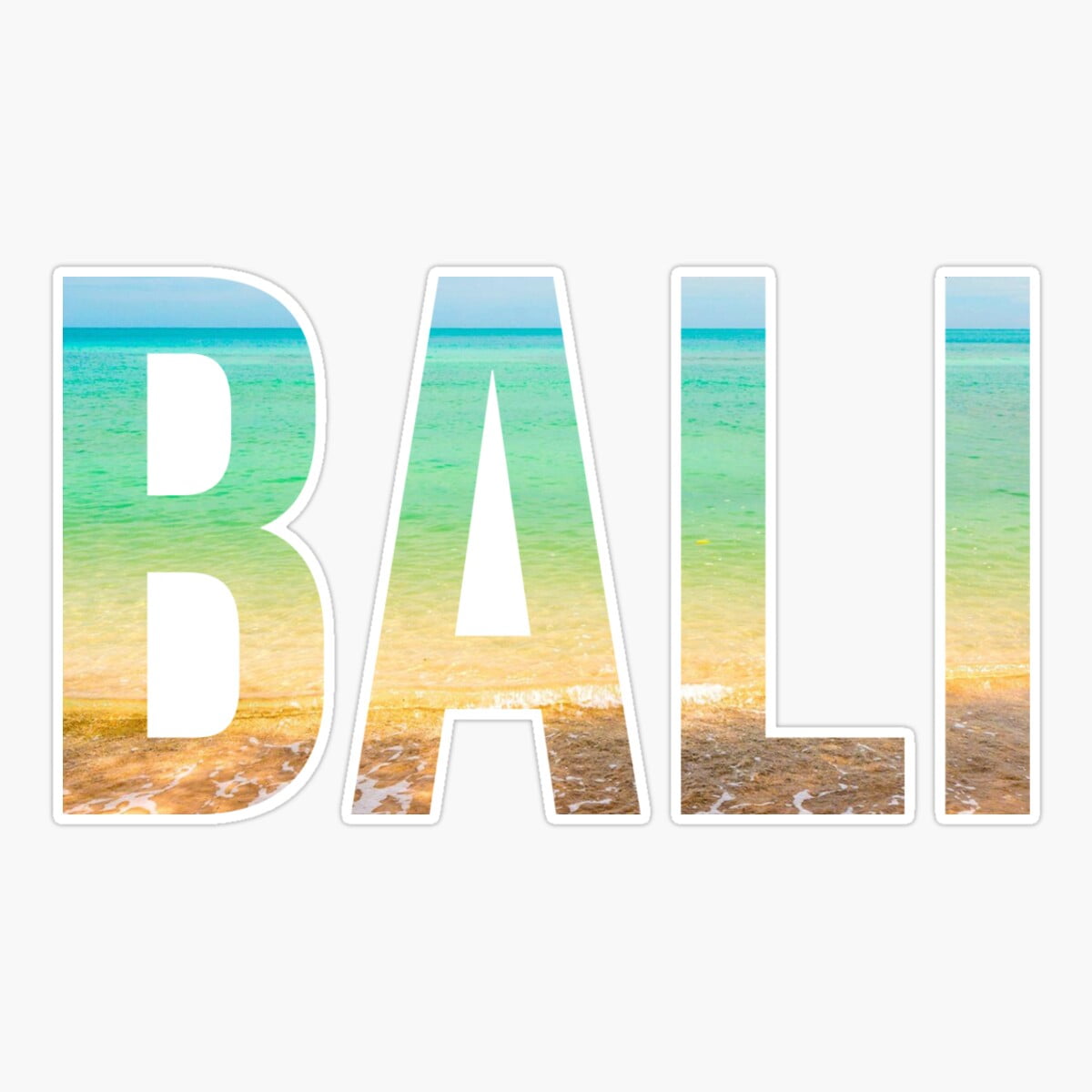 Stickly Bali Beach Trip Sticker, Phone Decal Water Bottle Stickers Car ...